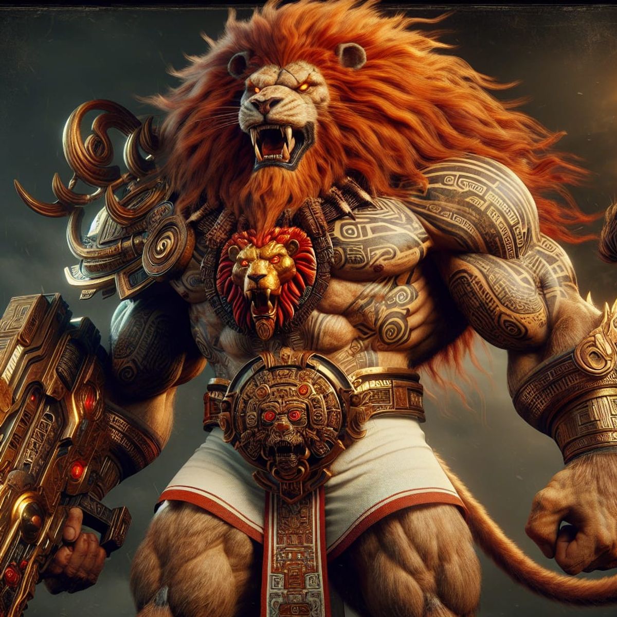 Gold Solar flare clan werelion - AI Generated Artwork - NightCafe Creator