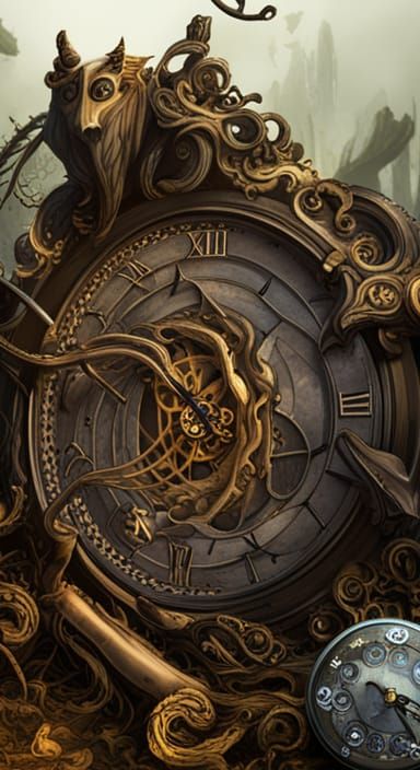 Evil clock at 3:33 - AI Generated Artwork - NightCafe Creator