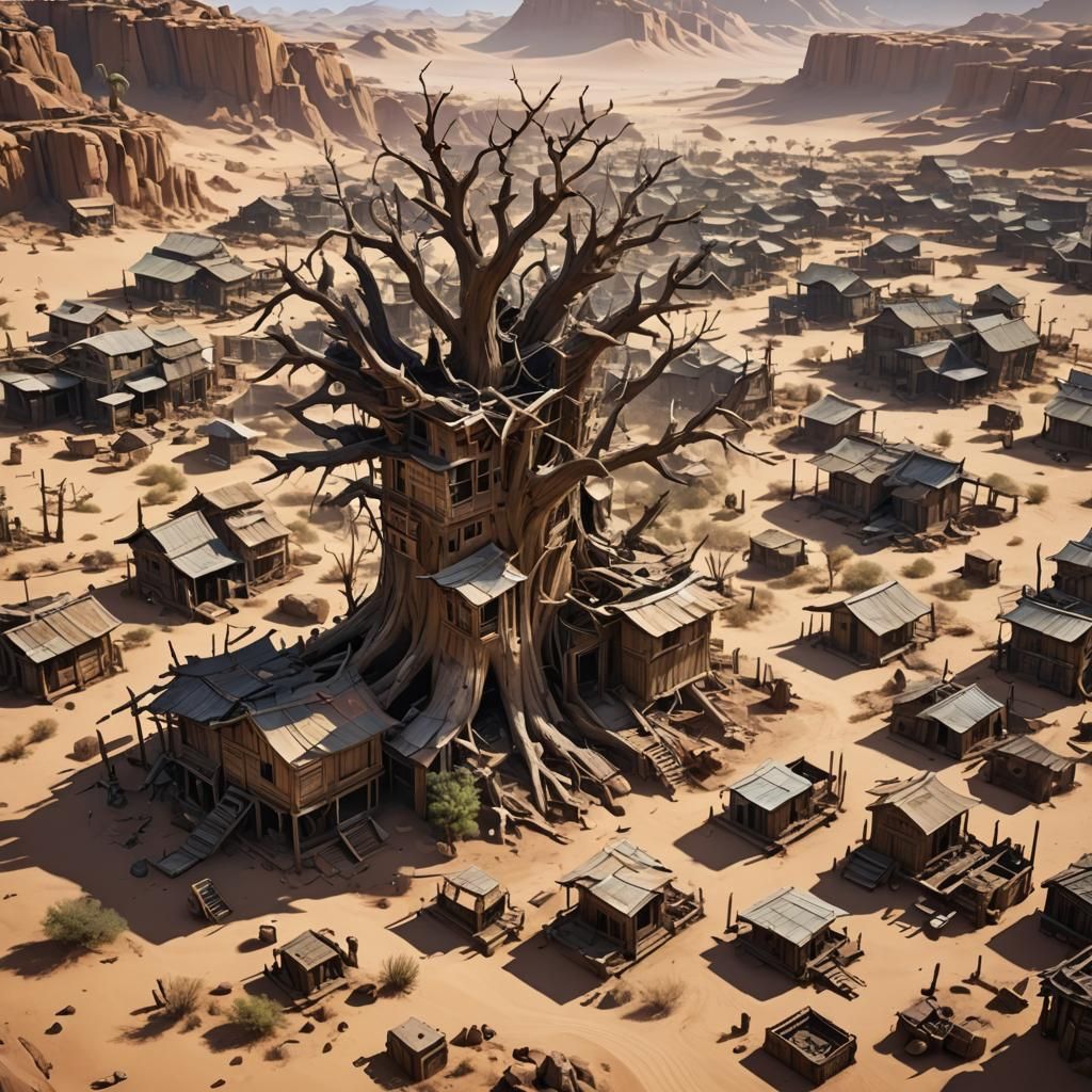 Dead roots old mining town - AI Generated Artwork - NightCafe Creator