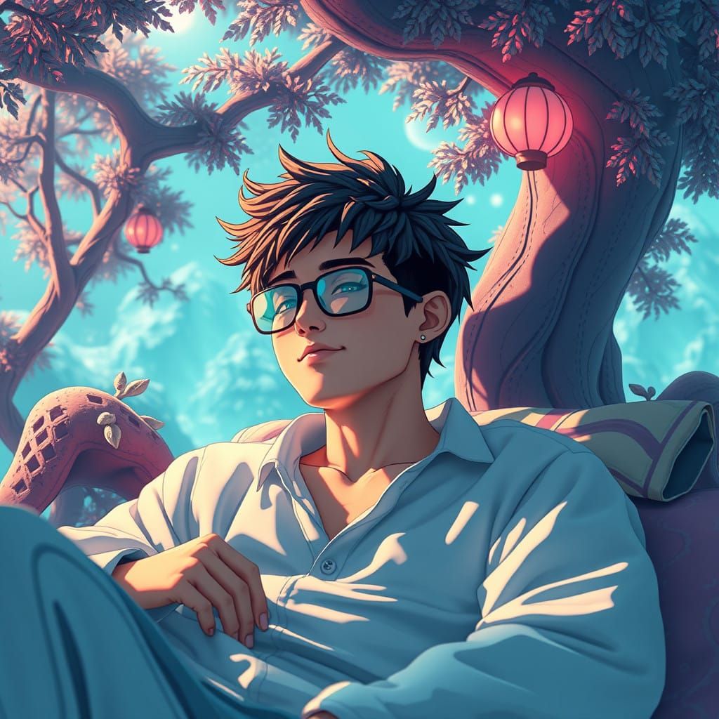 anime chill guy meme - Surreal Fantasy Chill Guy in a Dream...