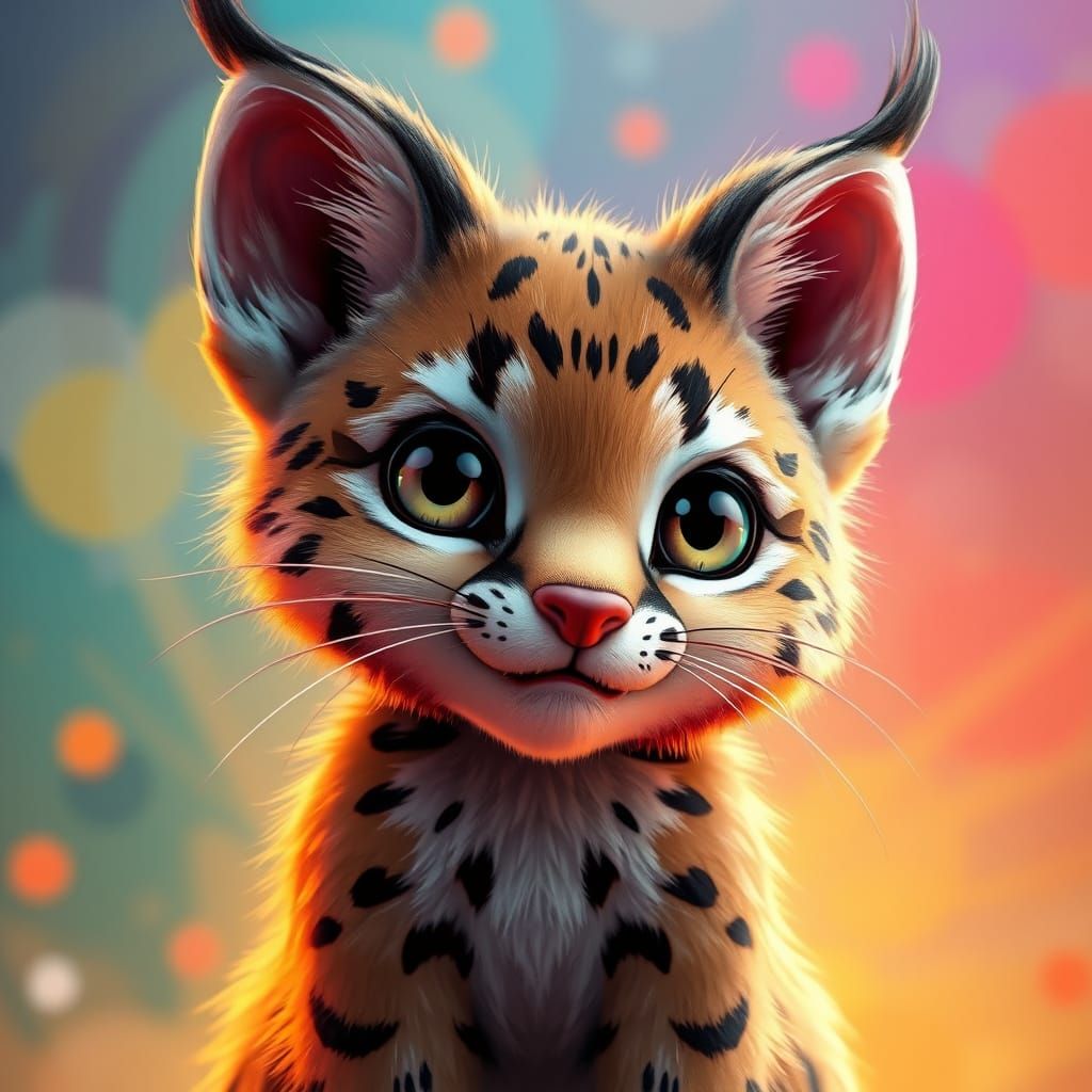 Chibi Baby Lynx in Whimsical Disney-Inspired 3D St... - AI Art