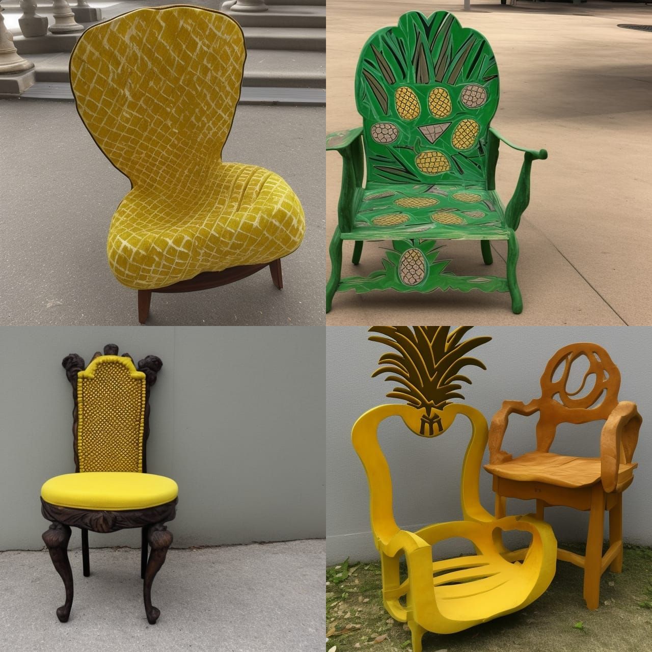 pineapple chair - AI Generated Artwork - NightCafe Creator