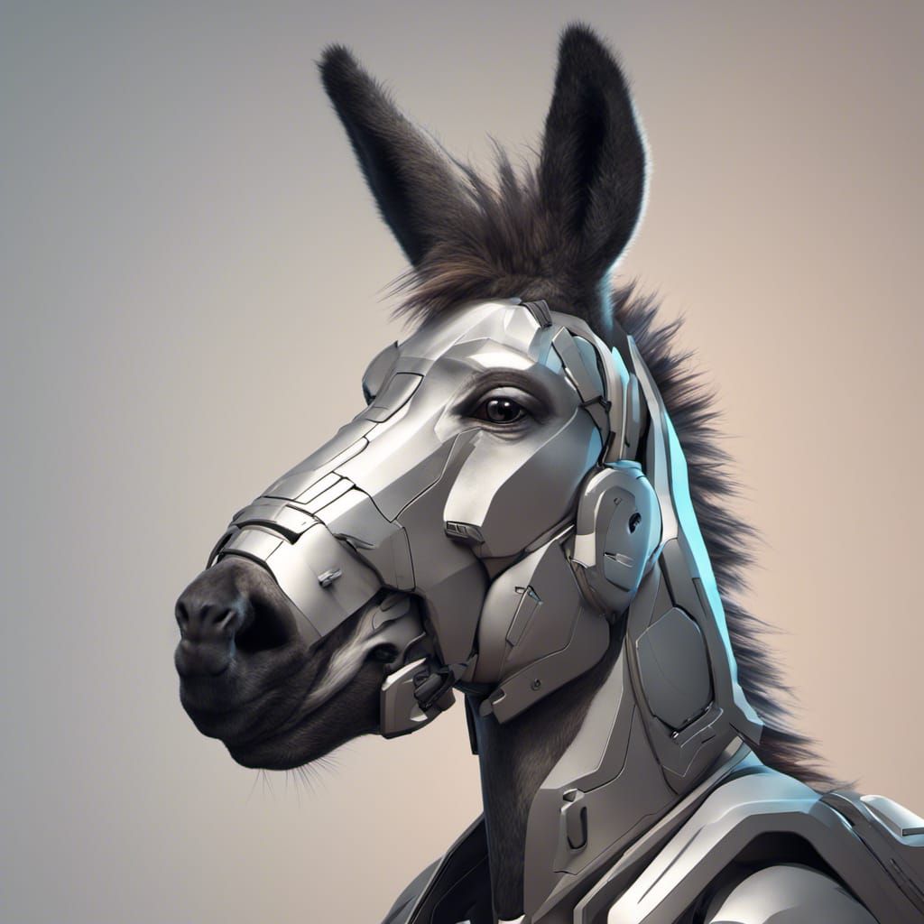 THE FUTURISTIC DONKEY- CyberDonk - AI Generated Artwork - NightCafe Creator