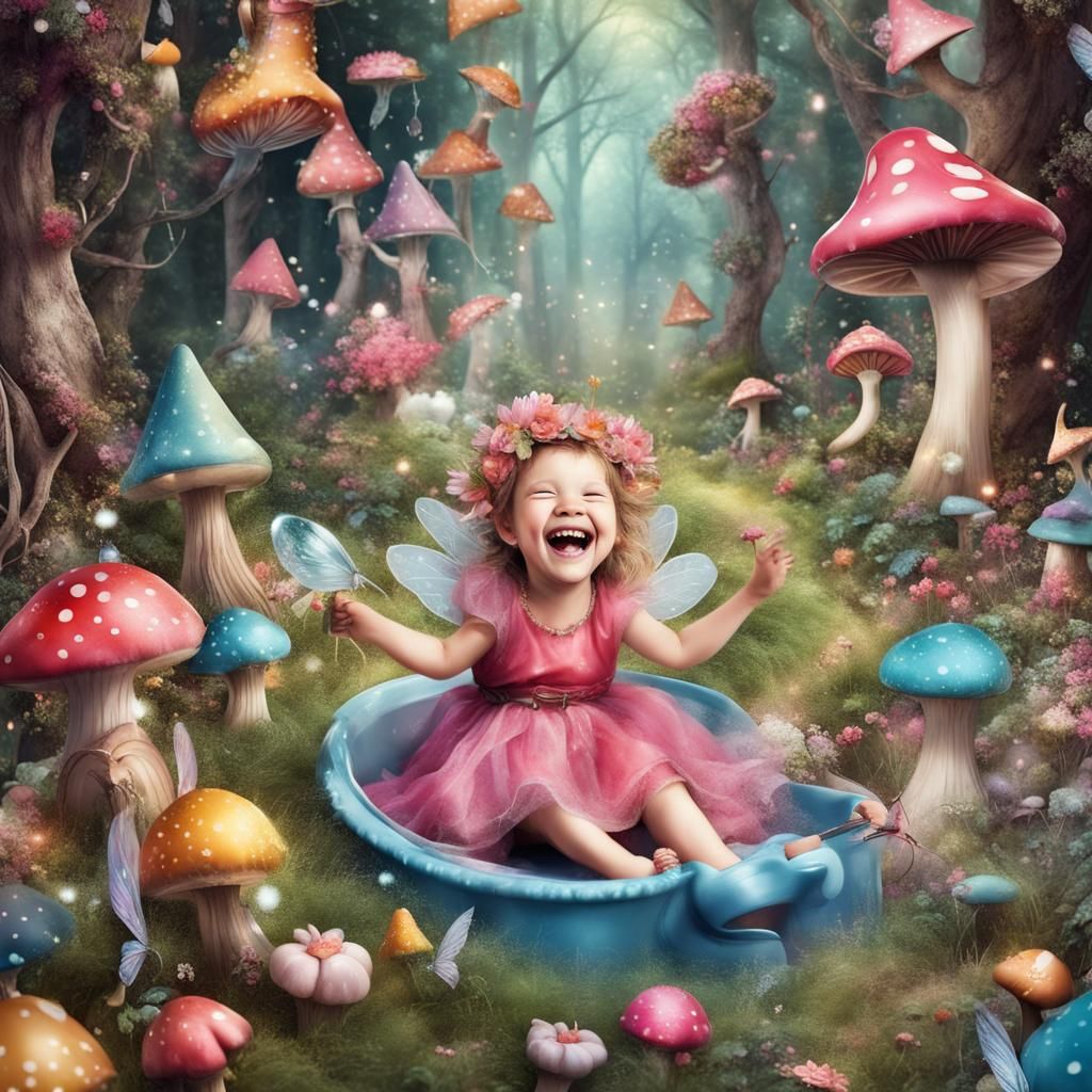 Whimsical Fairy Wonderland laughing very hard. Happy tears of joy ...
