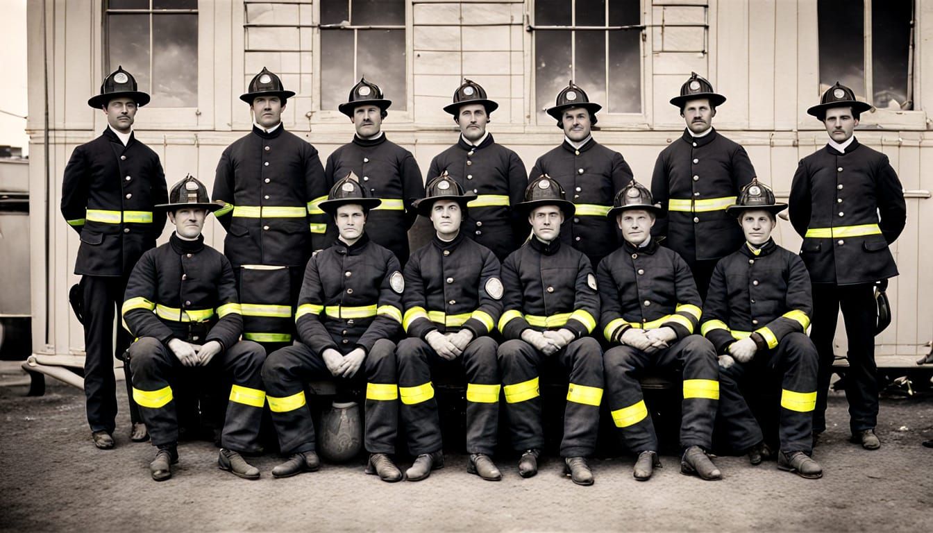 Victorian firefighter team photo - Victorian Era Firefighter...