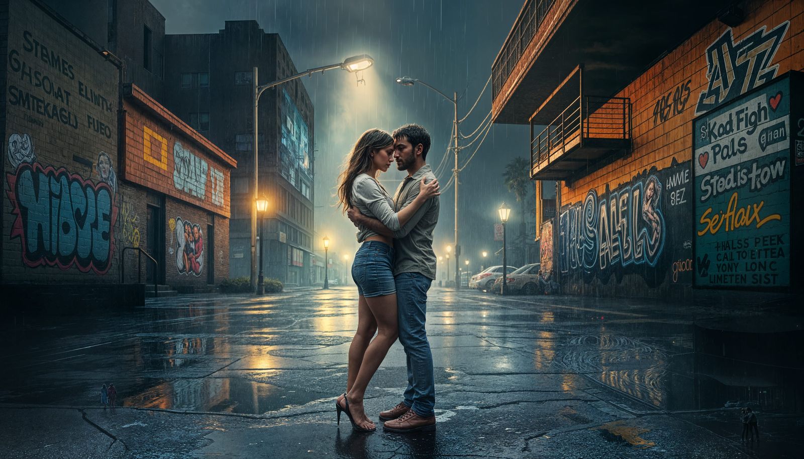 Luv in da Ghetto Rain by PGB - Rainy Ghetto Embrace in Cinem...