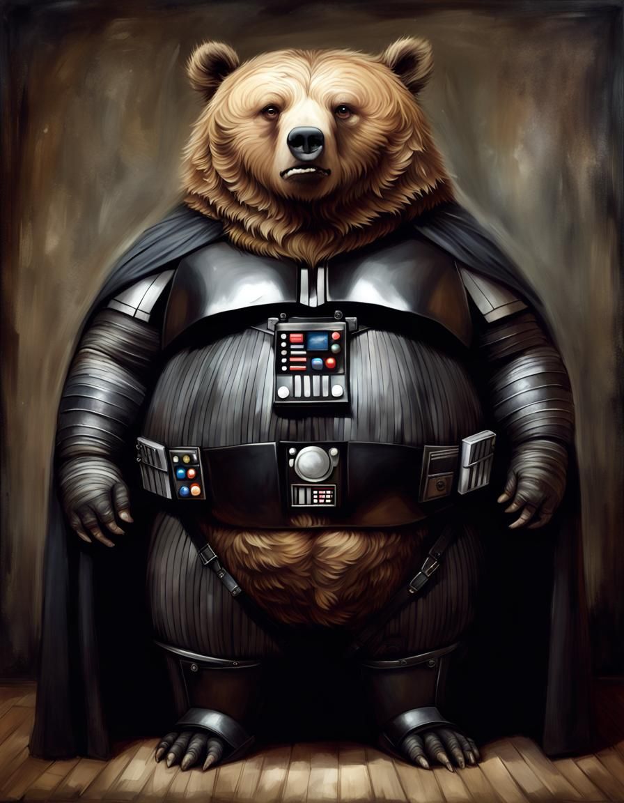 "Obese Grizzly Bear in Darth Vader Armor": photograph by Stephen ...