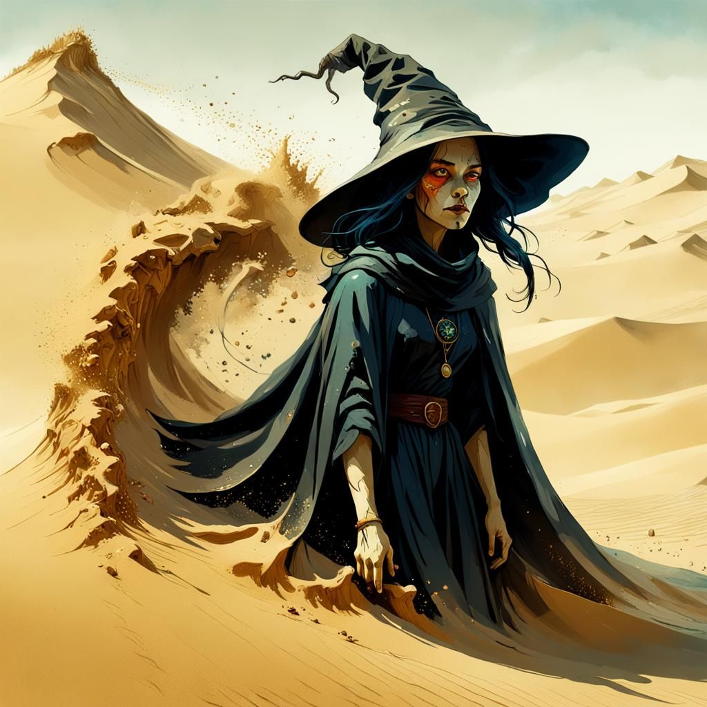 A witch made out of sand - AI Generated Artwork - NightCafe Creator