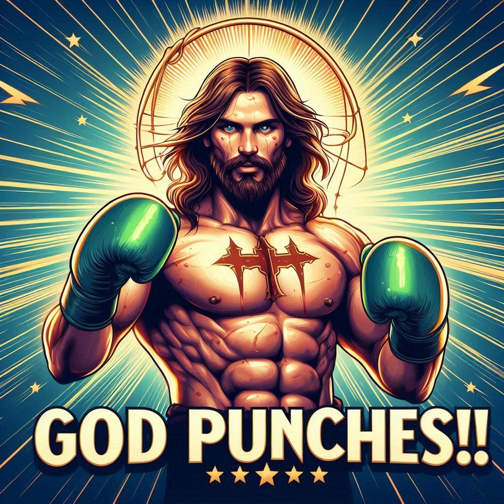 GOD PUNCHES! - AI Generated Artwork - NightCafe Creator