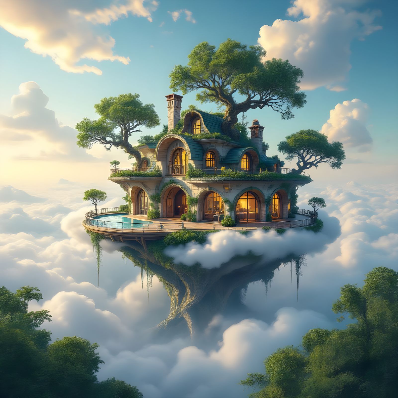 Mansion in the Sky - Ethereal Fantasy Treehouse Soars Among ...