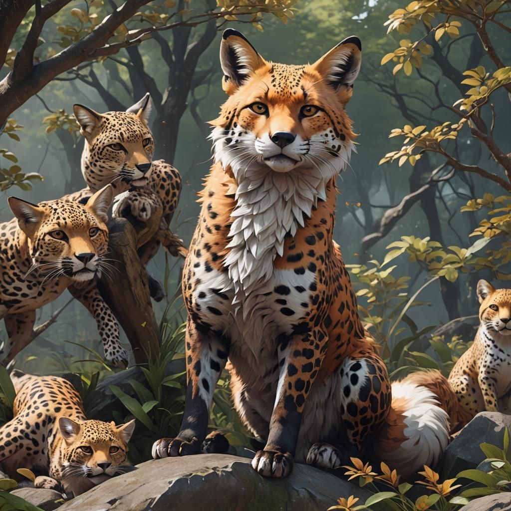 fox combined with leopard - AI Generated Artwork - NightCafe Creator