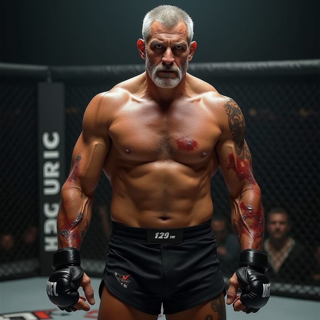The Fighter - Battle-Scarred MMA Warrior Stands Tall in the ...
