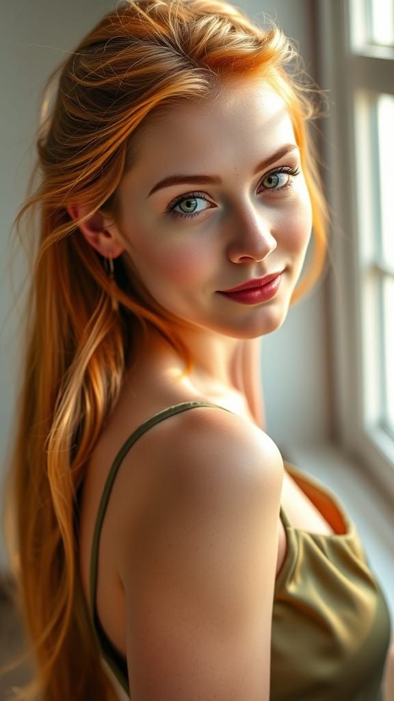 Ginger Angel Influencer in Jewel-Toned Satin Mini ... - AI Art