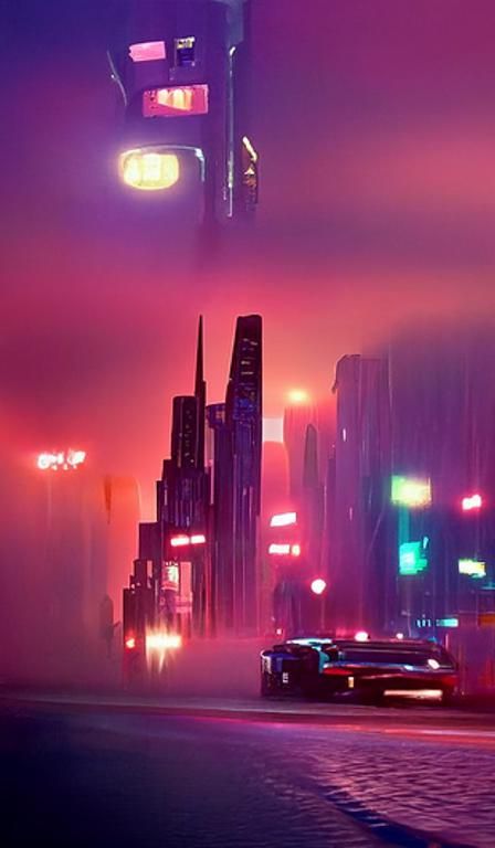 synthwave city blade runner vibes : r/nightcafe