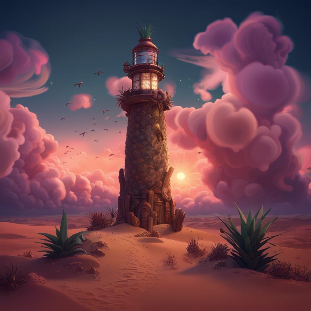 Dessert lighthouse - AI Generated Artwork - NightCafe Creator