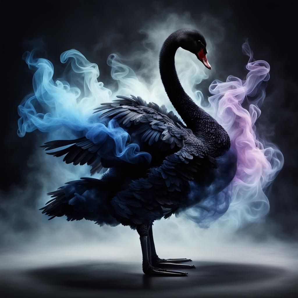 smoking black swan... - AI Generated Artwork - NightCafe Creator