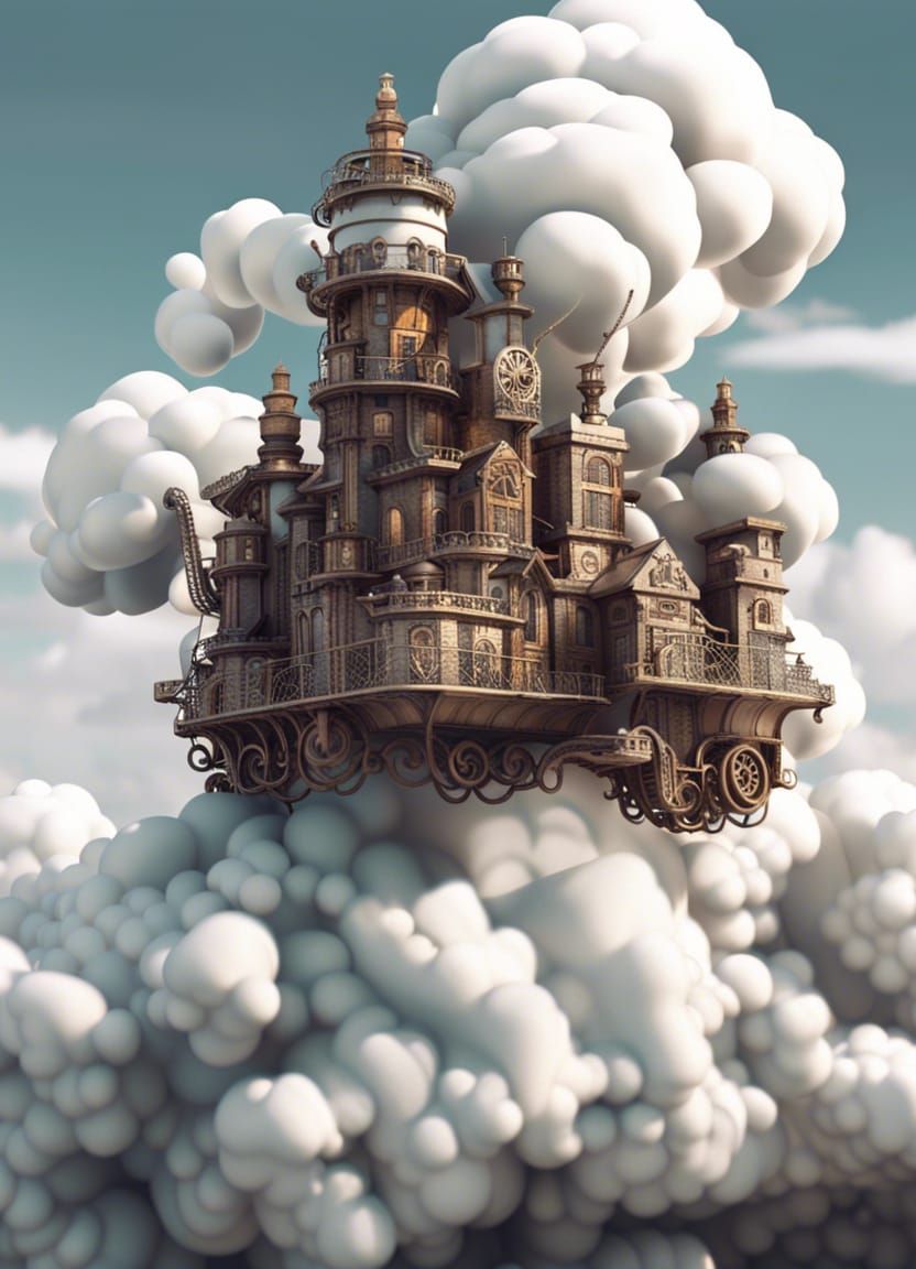 That flying castle - AI Generated Artwork - NightCafe Creator