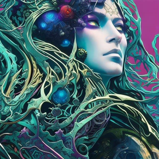 Contemplation of Dendritic Mechanical Symphony - AI Generated Artwork ...