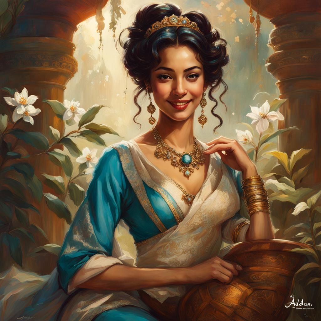 Jasmine in the XVIIth century - AI Generated Artwork - NightCafe Creator