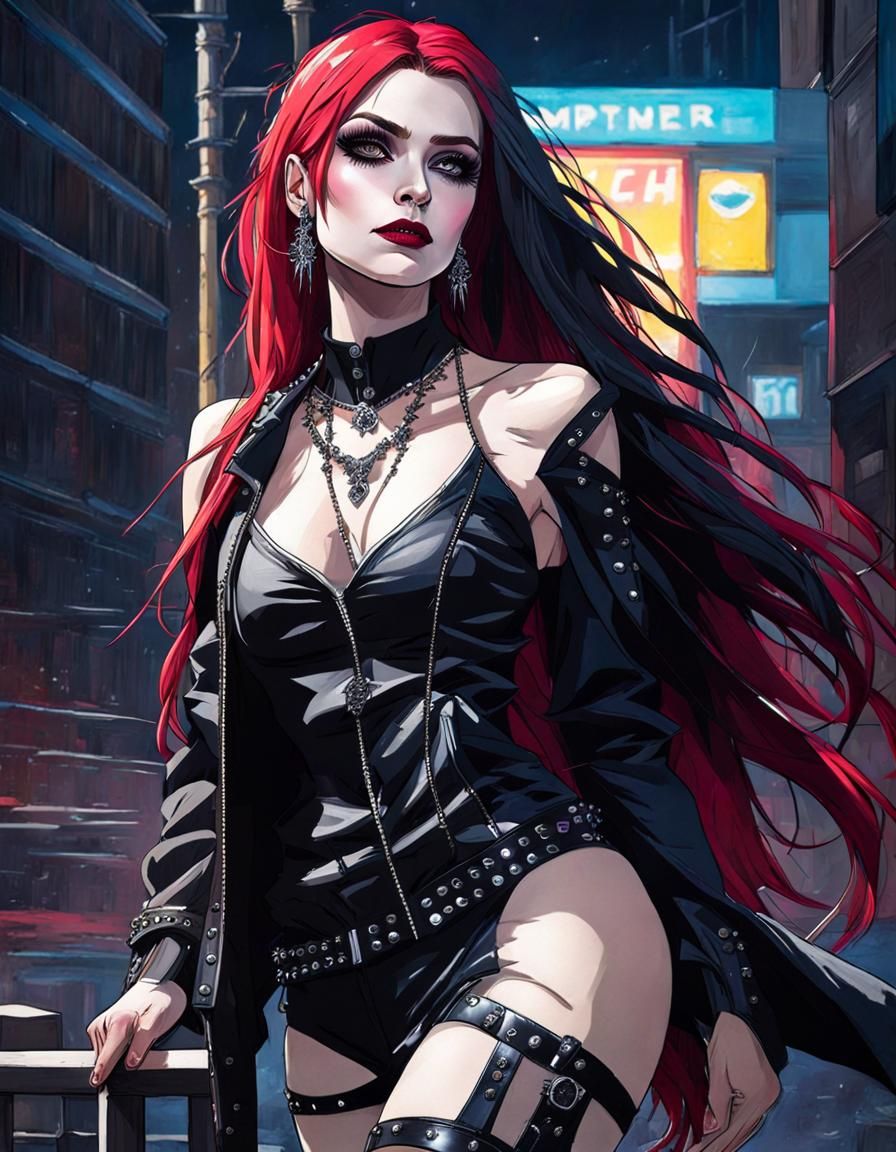 goth goddess on elmstreet... - AI Generated Artwork - NightCafe Creator