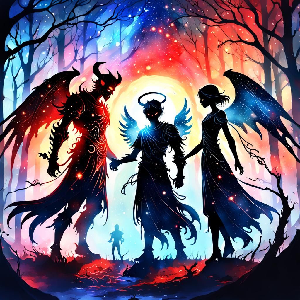 Angel and Demon - AI Generated Artwork - NightCafe Creator