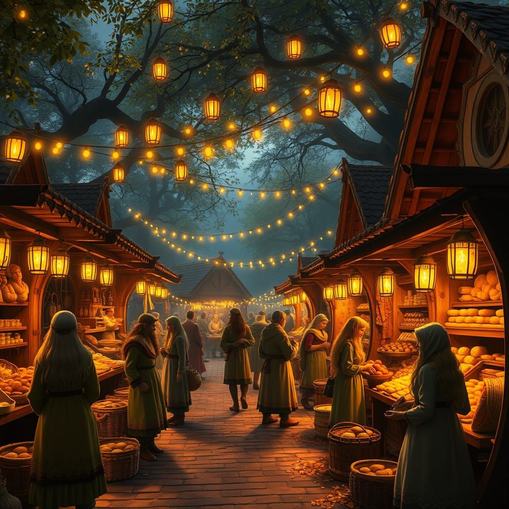 Rivendell's night market is packed with stalls selling elven crafts ...