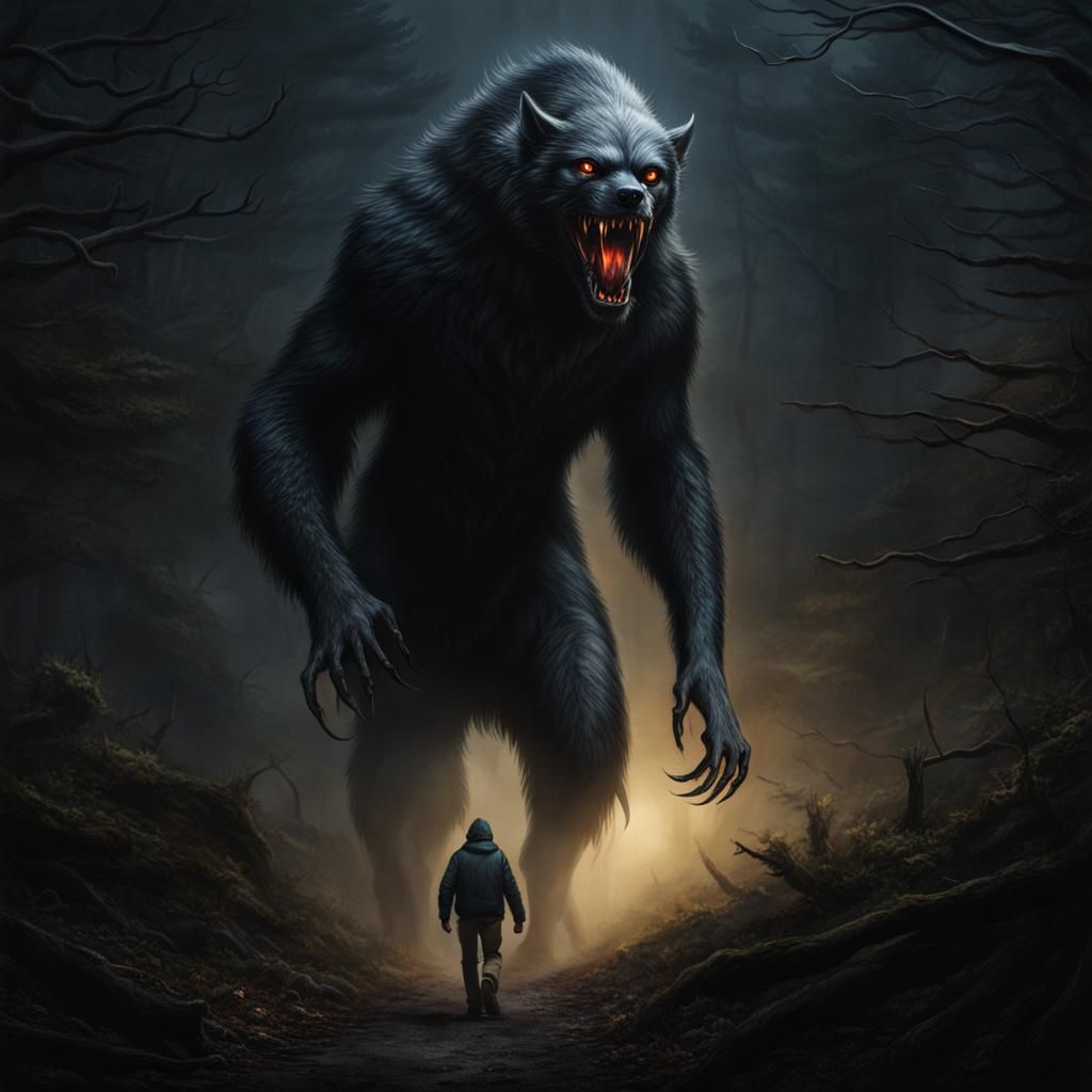 Hyperrealistic portrait of a skinwalker walking on the dark - AI ...