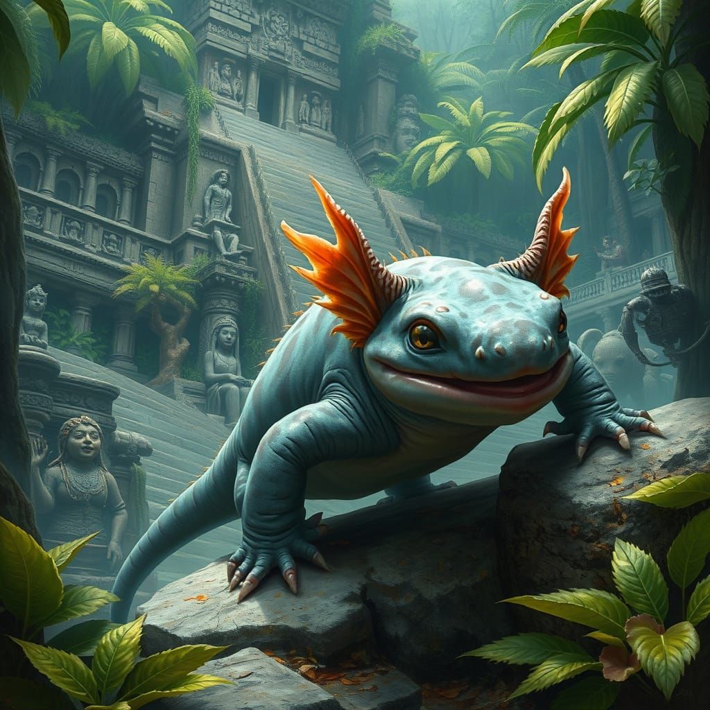 Un axolotl maya. - Ancient Mayan Axolotl Discovers Mystical...