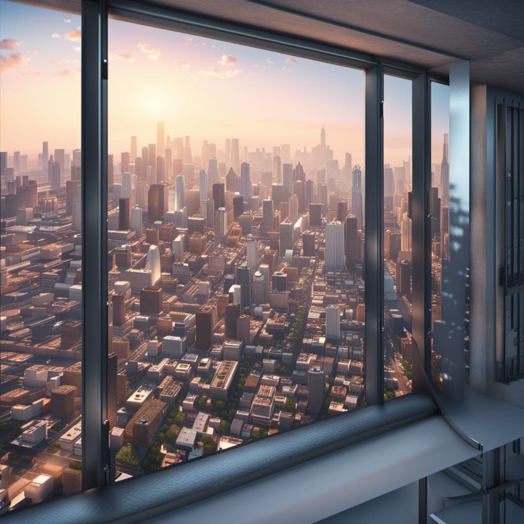 City view from a window - AI Generated Artwork - NightCafe Creator