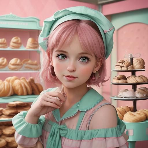 French bakery, cute and sweet, a lot of baked goods, cookies and ...