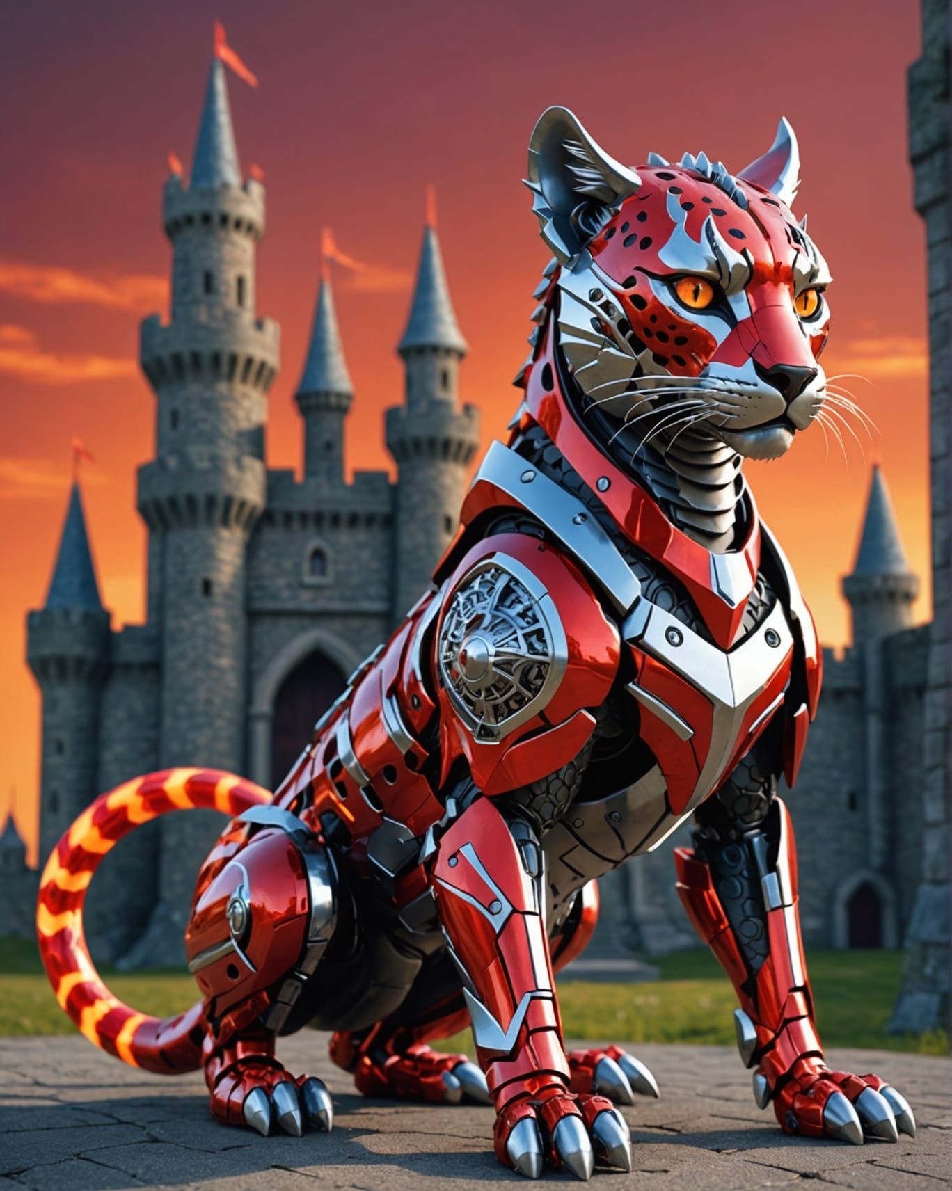The Crimson Cheetah Bot…. Vermillitron - AI Generated Artwork ...