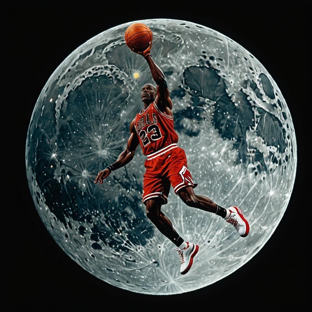 Michael Jordan dunking - AI Generated Artwork - NightCafe Creator