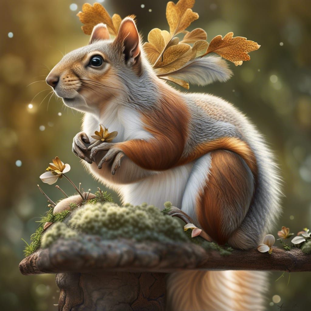 Squirrel Lady from the forrest - AI Generated Artwork - NightCafe Creator