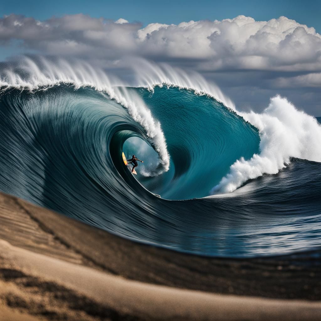 Barrel surfing - AI Generated Artwork - NightCafe Creator