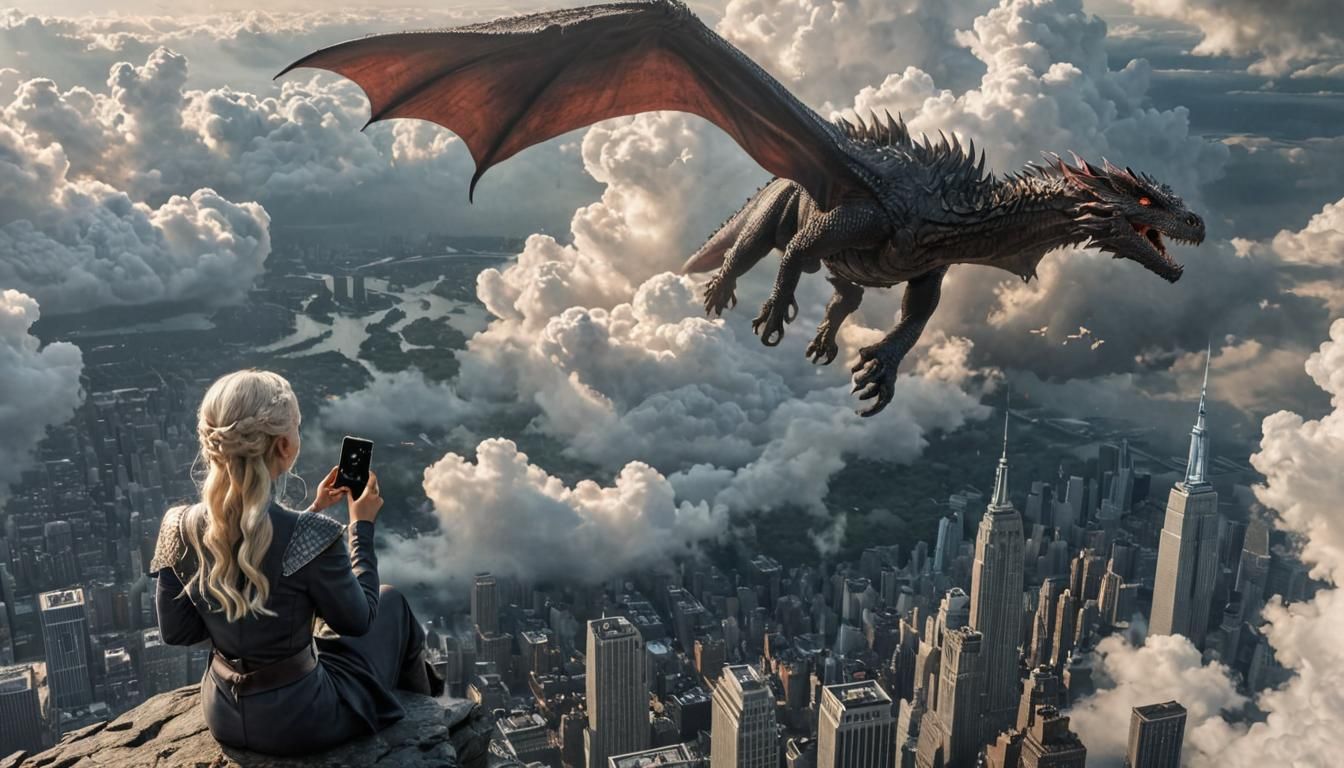 Time Clashes : Daenerys Targaryen Taking a Picture of Drogon Flying ...
