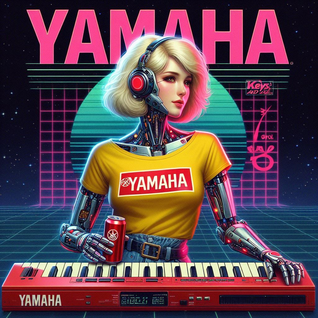 80s YAMAHA Synthesizer Lifestyle Ad 🤖🎹💜 - AI Generated Artwork - NightCafe Creator