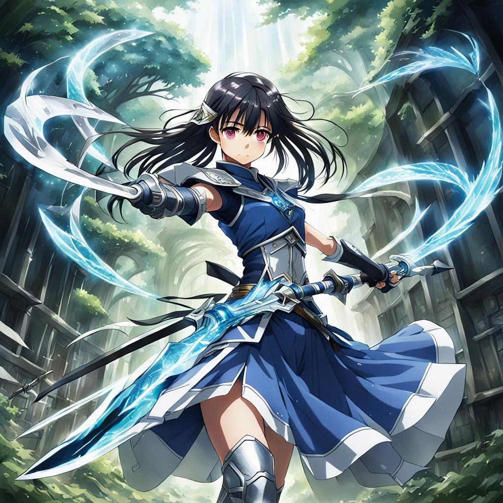 4. Wind Blade: A magical sword with a transparent blade, in constant ...