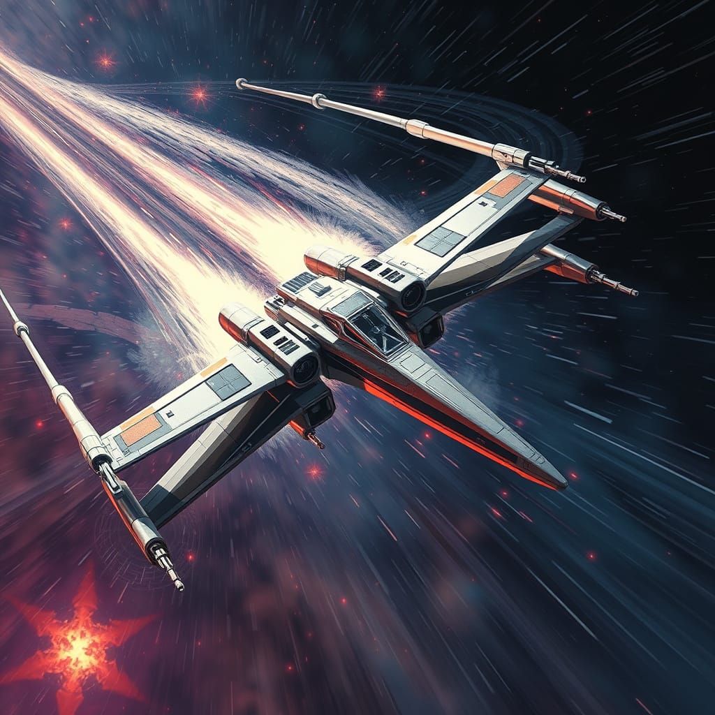 Terminal Velocity X-wing - Sleek X-wing Starfighter in Cosmi...