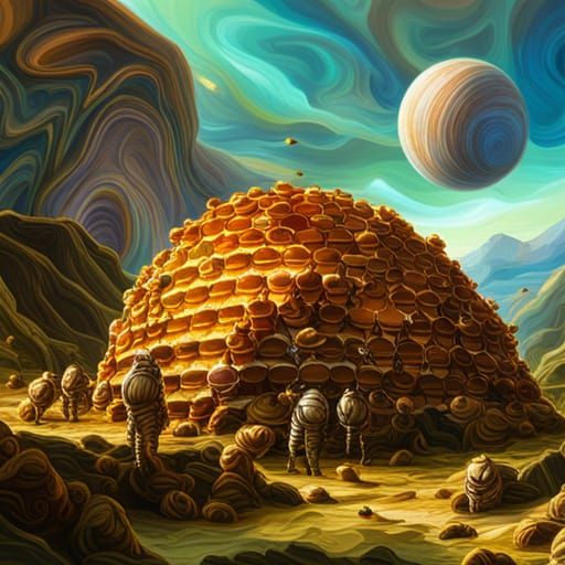 Fantasy Space Bees - AI Generated Artwork - NightCafe Creator