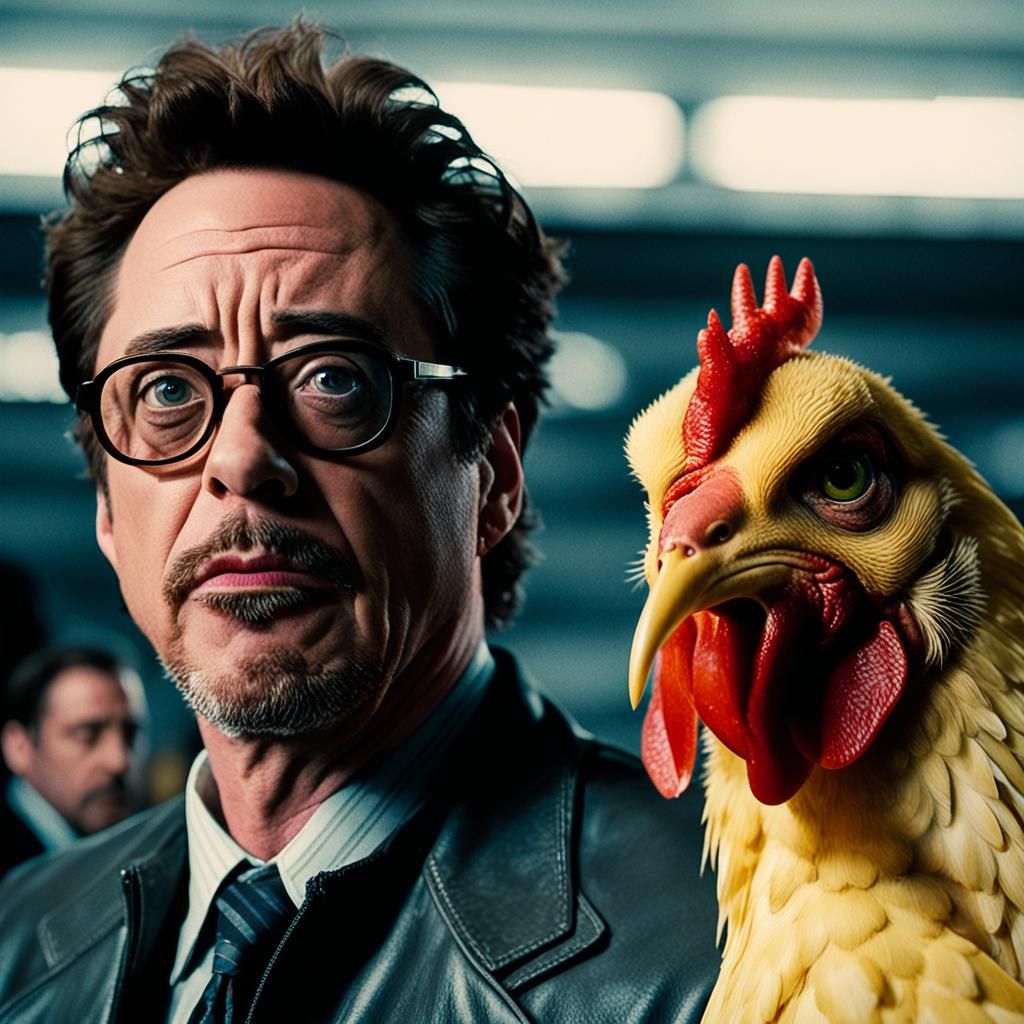 Chicken Meme in Cinematic Film Style - AI Art