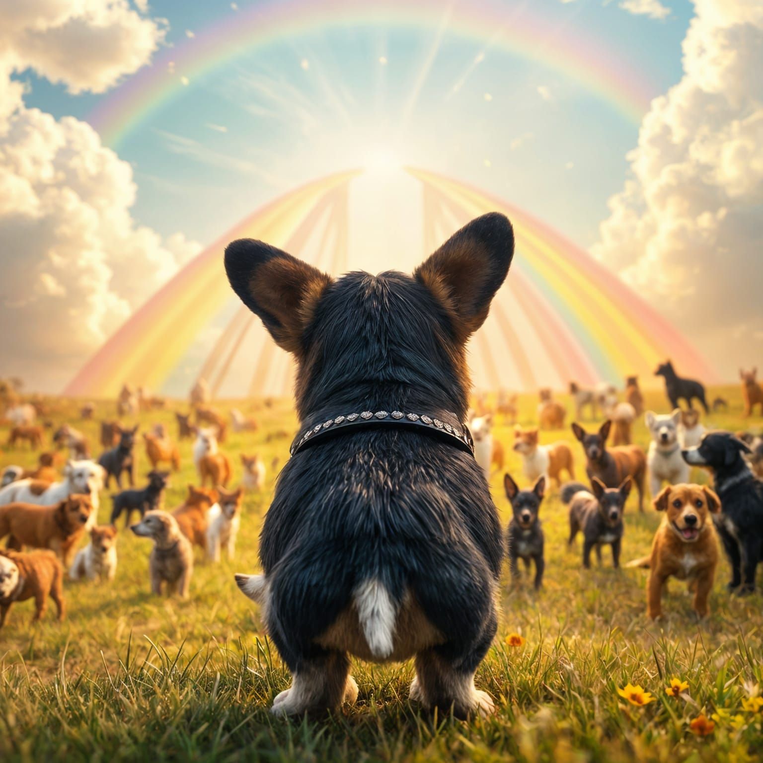 the rainbow bridge - Surreal Dogs' Elysium Beyond Rainbow B...