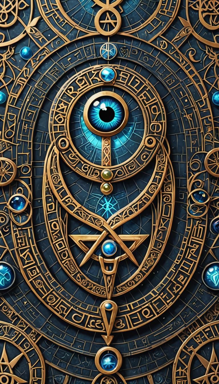 Ancient Egyptian Holographic Rune Symbolism - AI Art