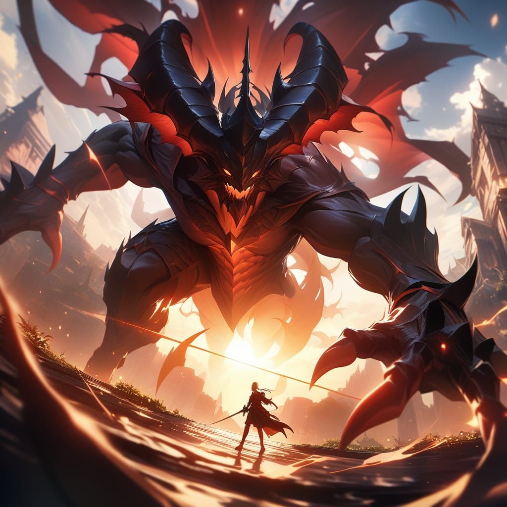 A fearsome and powerful demon with a sword (Upload) - AI Generated ...