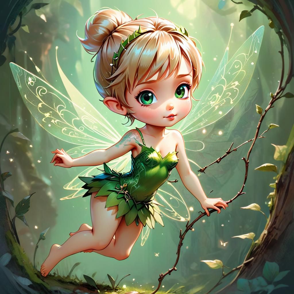 Cute Chibi Tinkerbell - AI Generated Artwork - NightCafe Creator