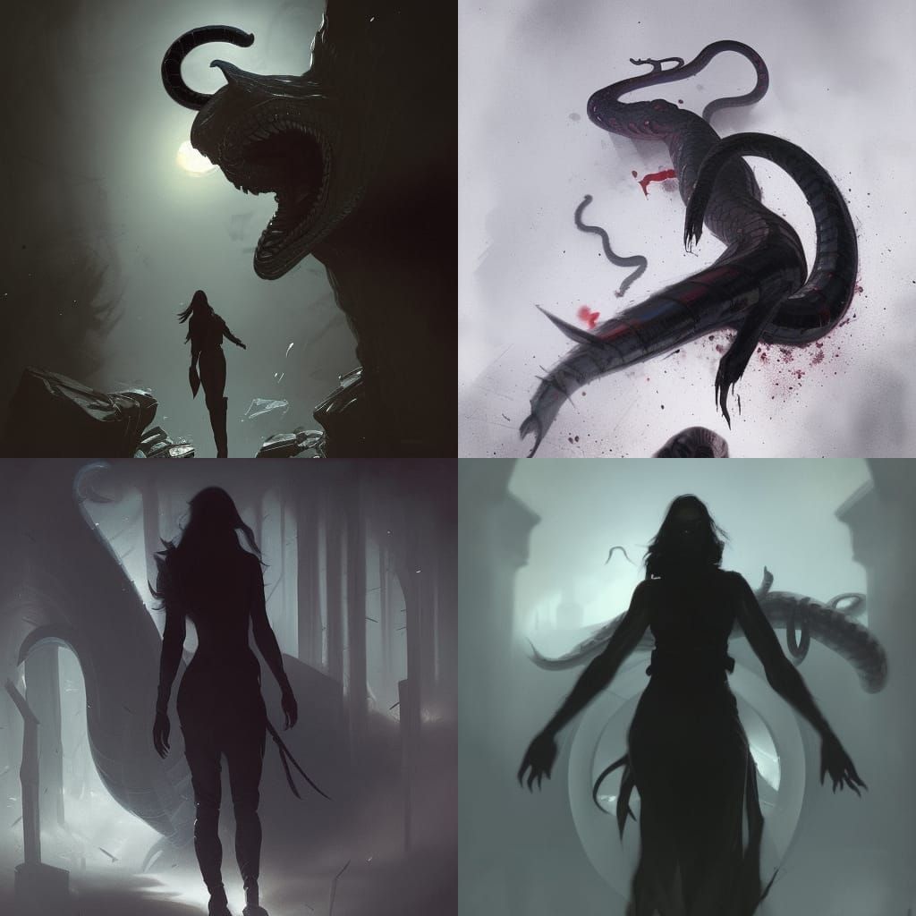 shadow snake follows - AI Generated Artwork - NightCafe Creator
