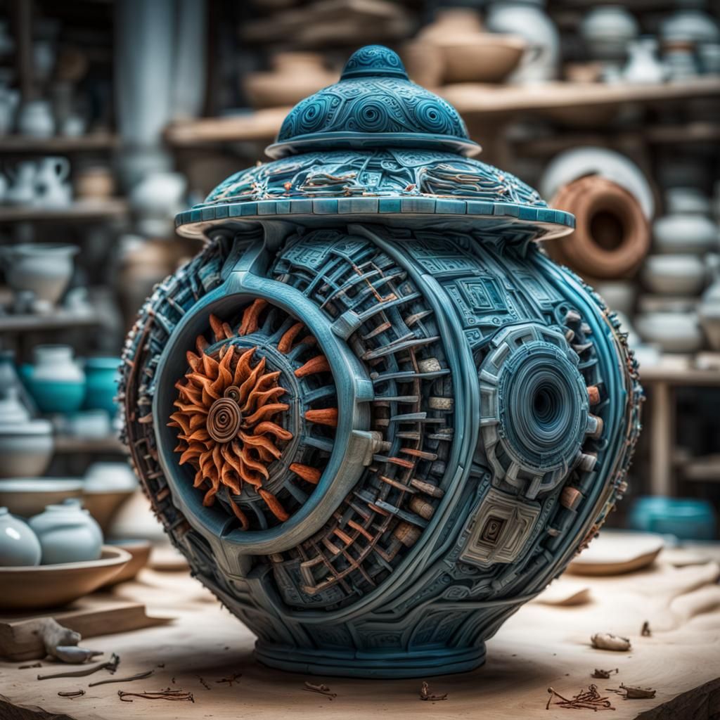 Sculpt a clay creation inspired by the collision of nature and ...