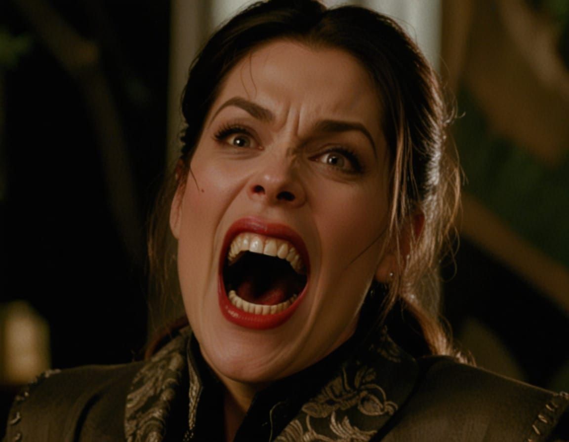 Fierce Vampire Goddess with Piranha Fangs - AI Art