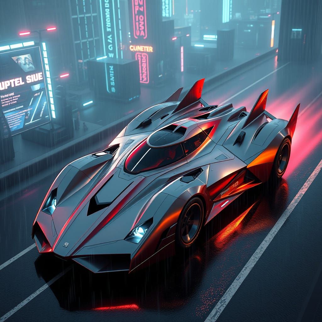 A futuristic, winged spaceship-vehicle with a hybrid design inspired by ...