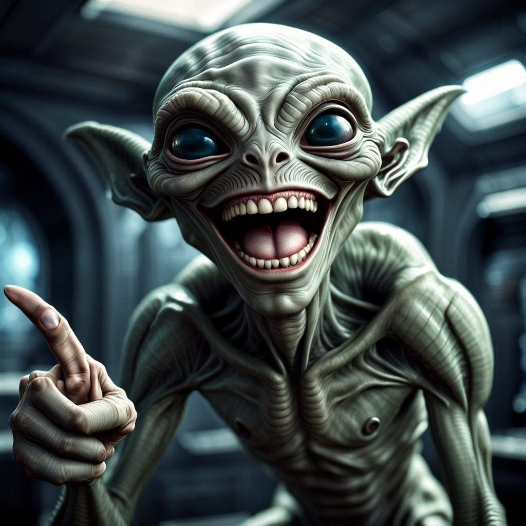 Laughing Alien - AI Generated Artwork - NightCafe Creator
