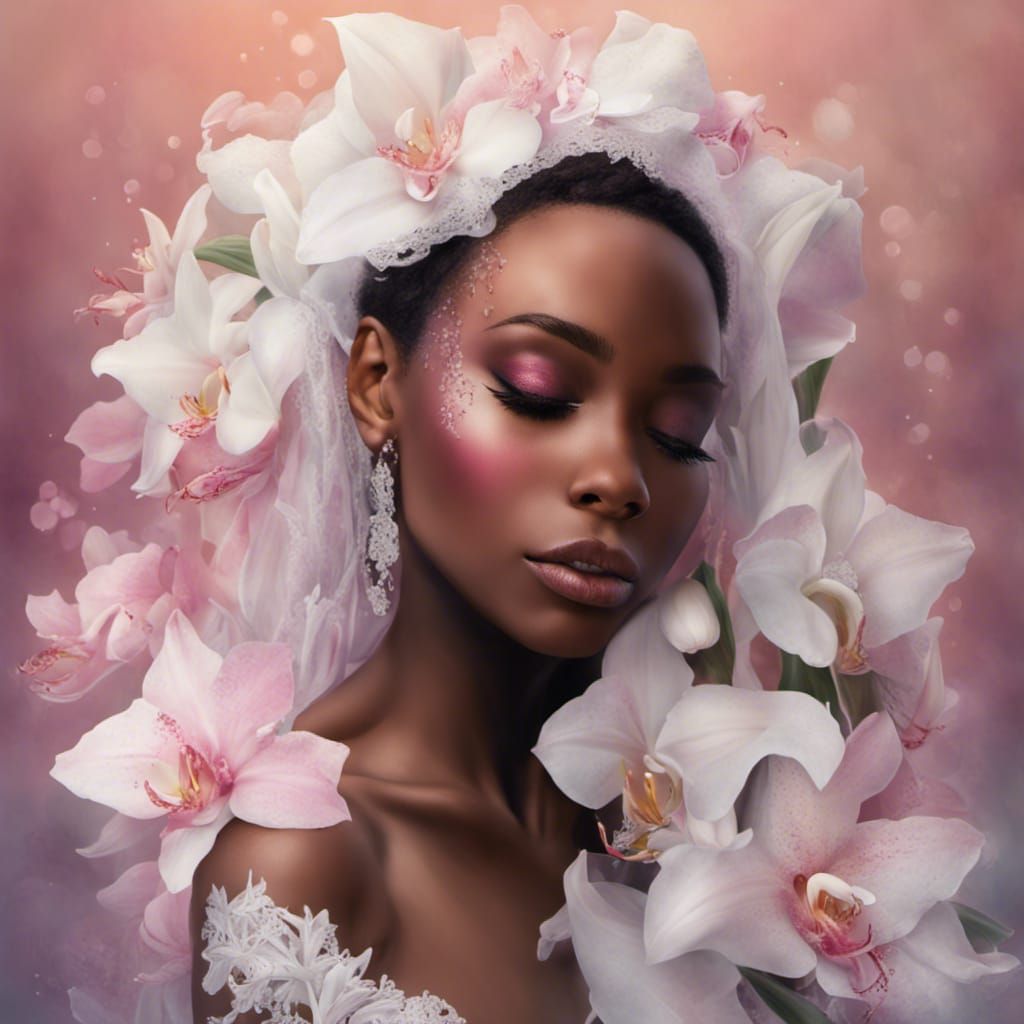 Bride in Floral - AI Generated Artwork - NightCafe Creator